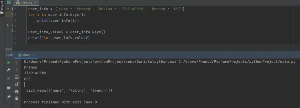 Python Value Method And Keys Method