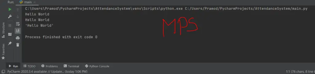 Python Hello World Program My Programming School
