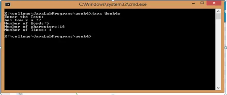 Java Program That Displays The Number Of Characters,line Word