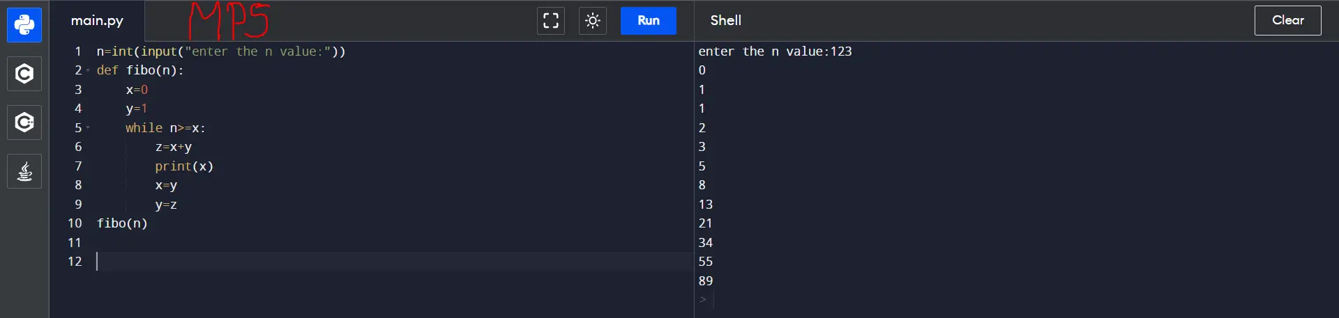 Define A Function That Generates Fibonacci Series Up To N Numbers