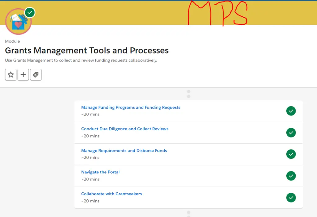 Module: Grants Management Tools And Processes -Trailhead Salesforce