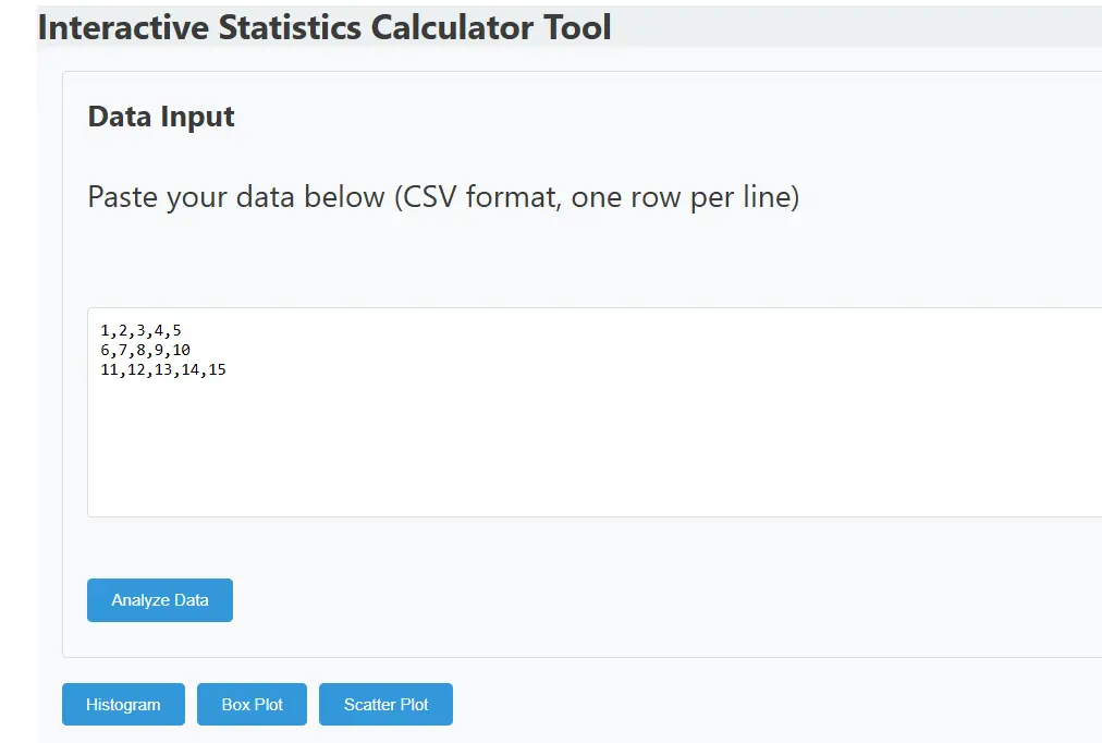 Free Online Statistics Calculator Tool